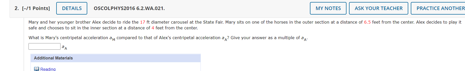 Solved [ 1 Points] Oscolphys2016 6 2 Wa 021 Mary And Her