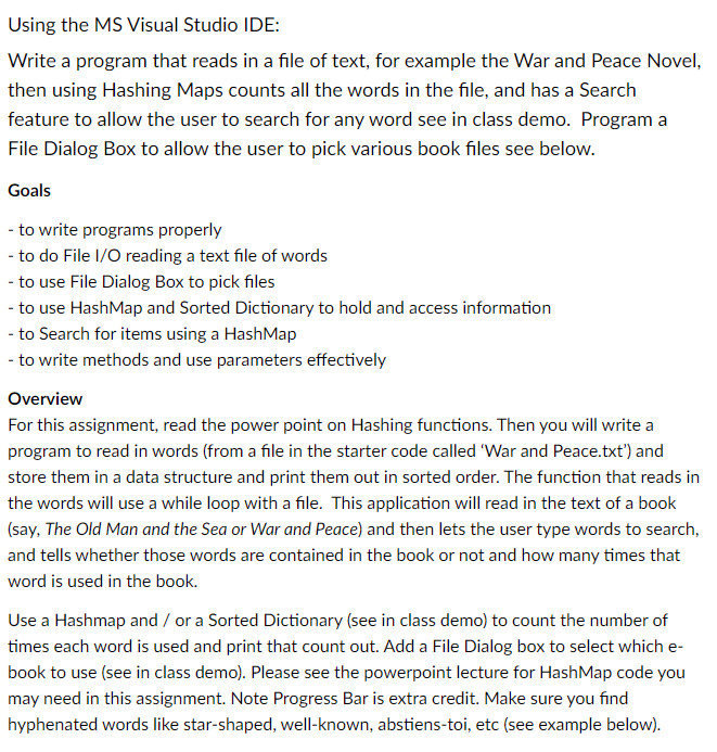 Using the MS Visual Studio IDE: Write a program that | Chegg.com