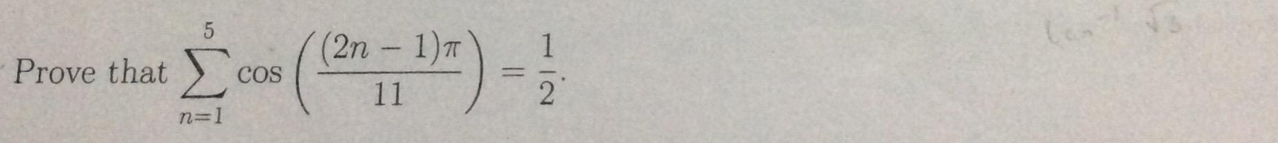 Solved Prove that Σ n=1 COS ((2n-1)) - 1/12 = Ca | Chegg.com