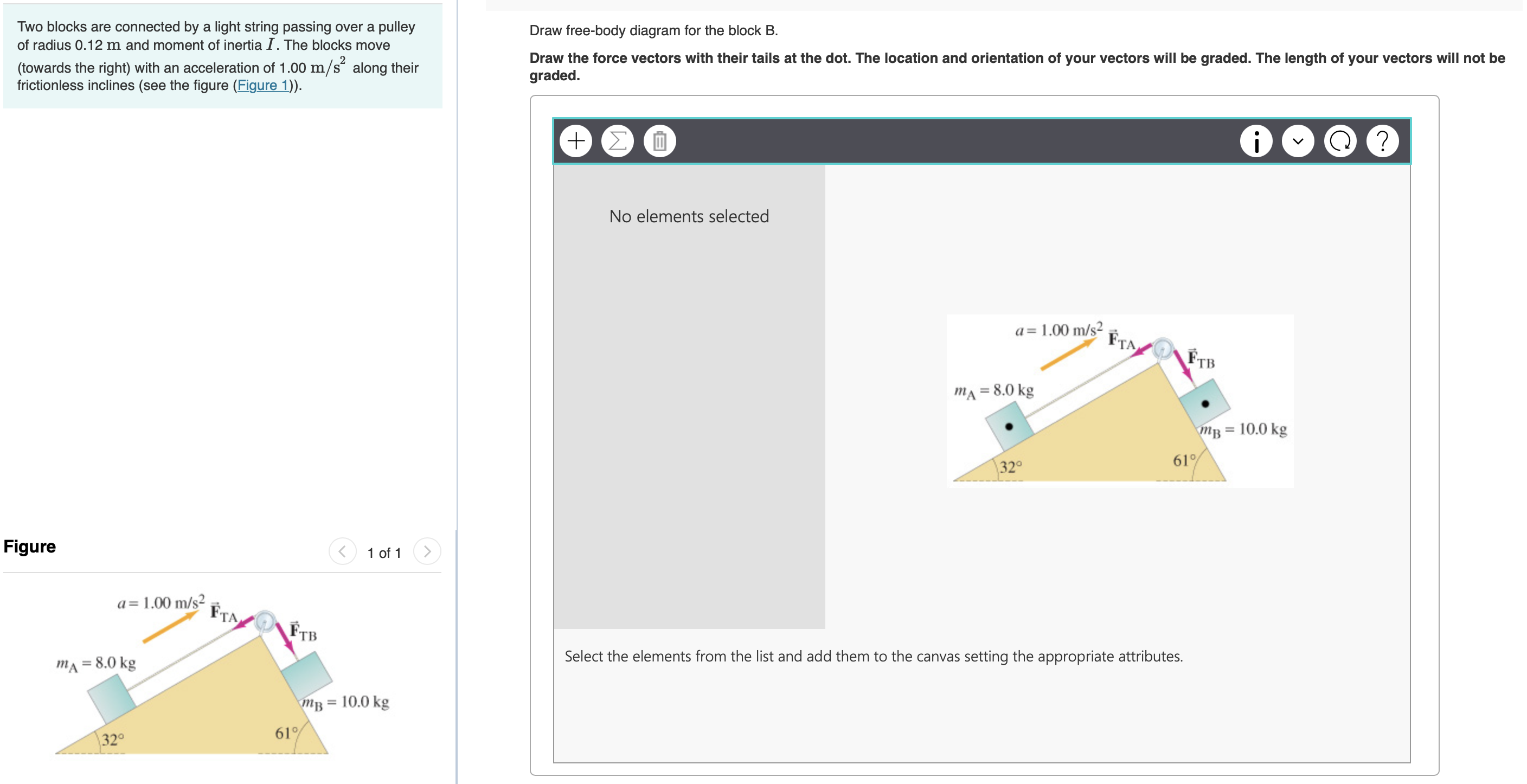 Solved Two blocks are connected by a light string passing | Chegg.com