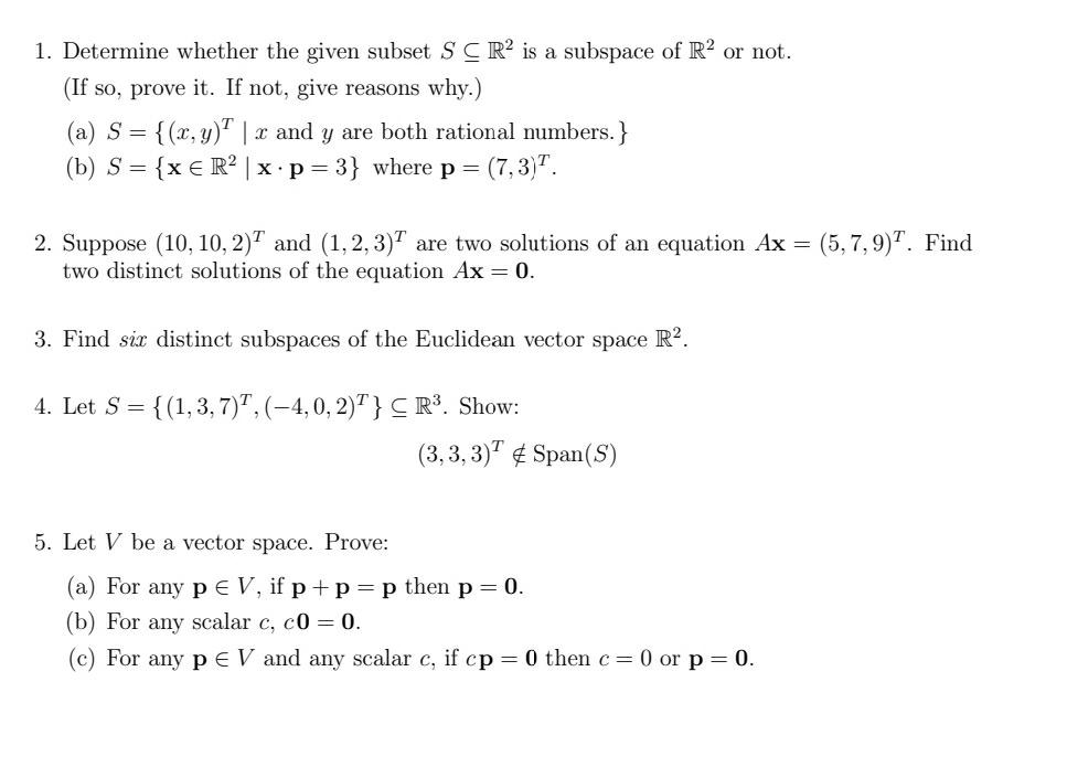Solved applied linear algebra applied linear algebra | Chegg.com