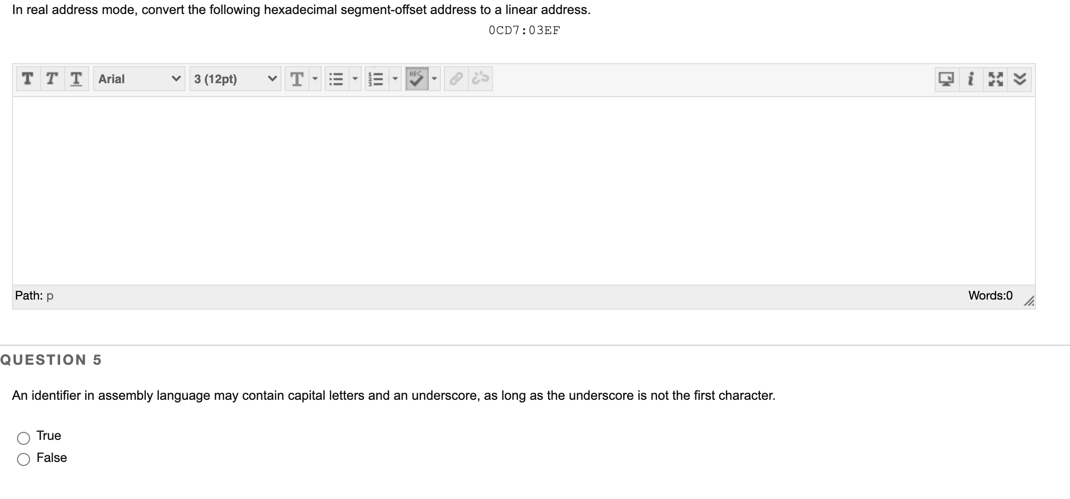 Solved In real address mode, convert the following | Chegg.com