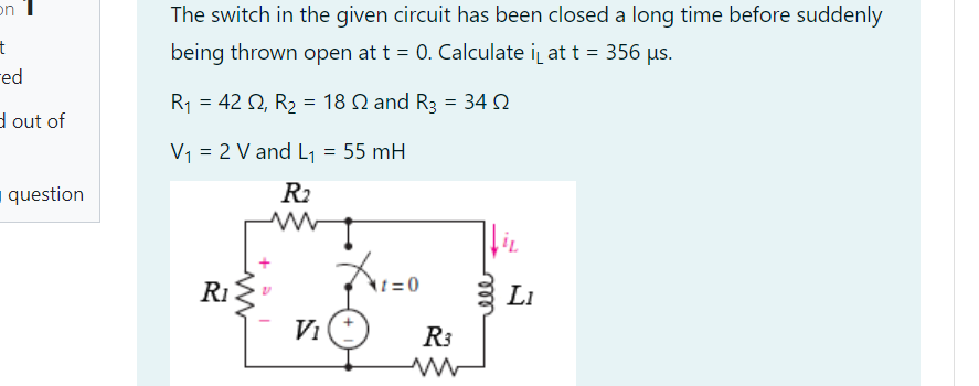 Solved The switch in the given circuit has been closed a | Chegg.com