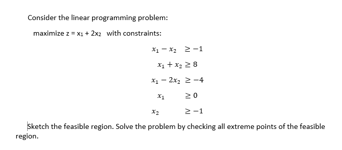 Solved Consider the linear programming problem: maximize z = | Chegg.com