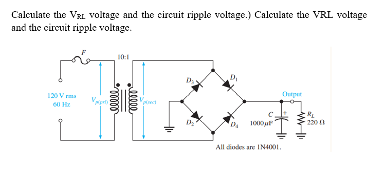 Solved Calculate the VRL voltage and the circuit ripple | Chegg.com