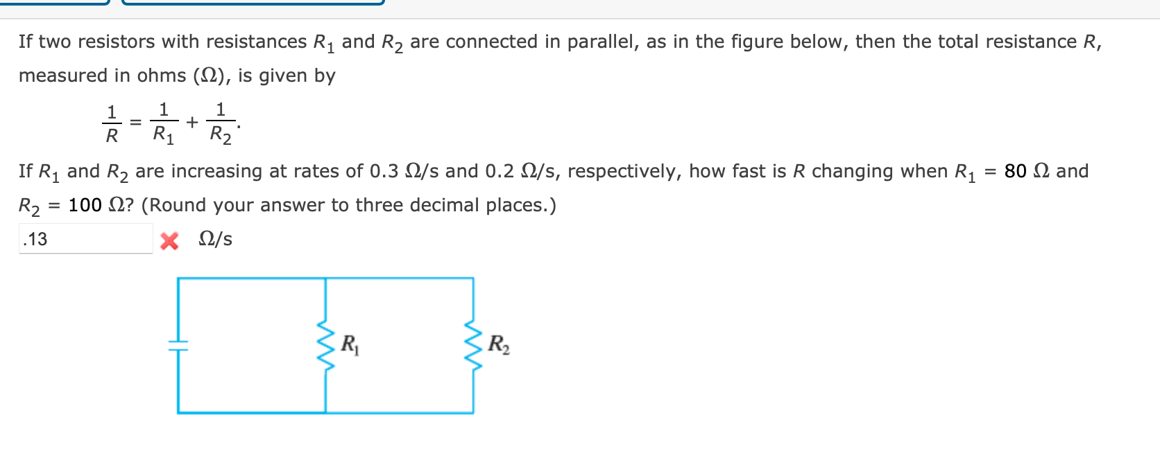 Solved If two resistors with resistances R1 and R2 are | Chegg.com
