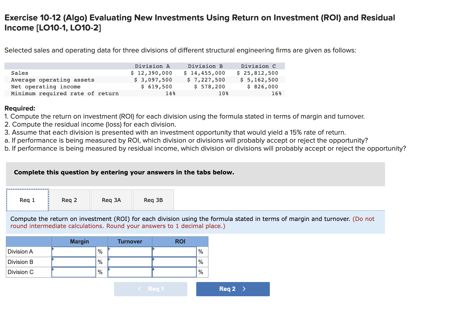 Solved Exercise 10-12 (Algo) Evaluating New Investments | Chegg.com