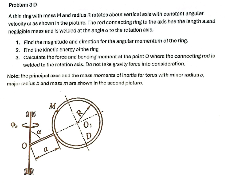 Solved Problem 3DA thin ring with mass M ﻿and radius R | Chegg.com