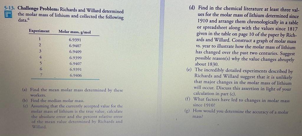 Solved 5-13. Challenge Problem: Richards and Willard | Chegg.com