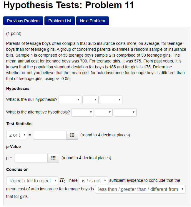 Solved Hypothesis Tests: Problem 14 Previous Problem Problem | Chegg.com