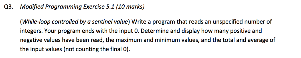 Solved Q3. Modified Programming Exercise 5.1 (10 marks) | Chegg.com
