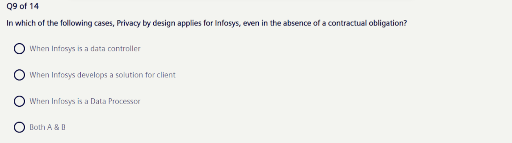 Solved Q9 of 14 In which of the following cases, Privacy by | Chegg.com