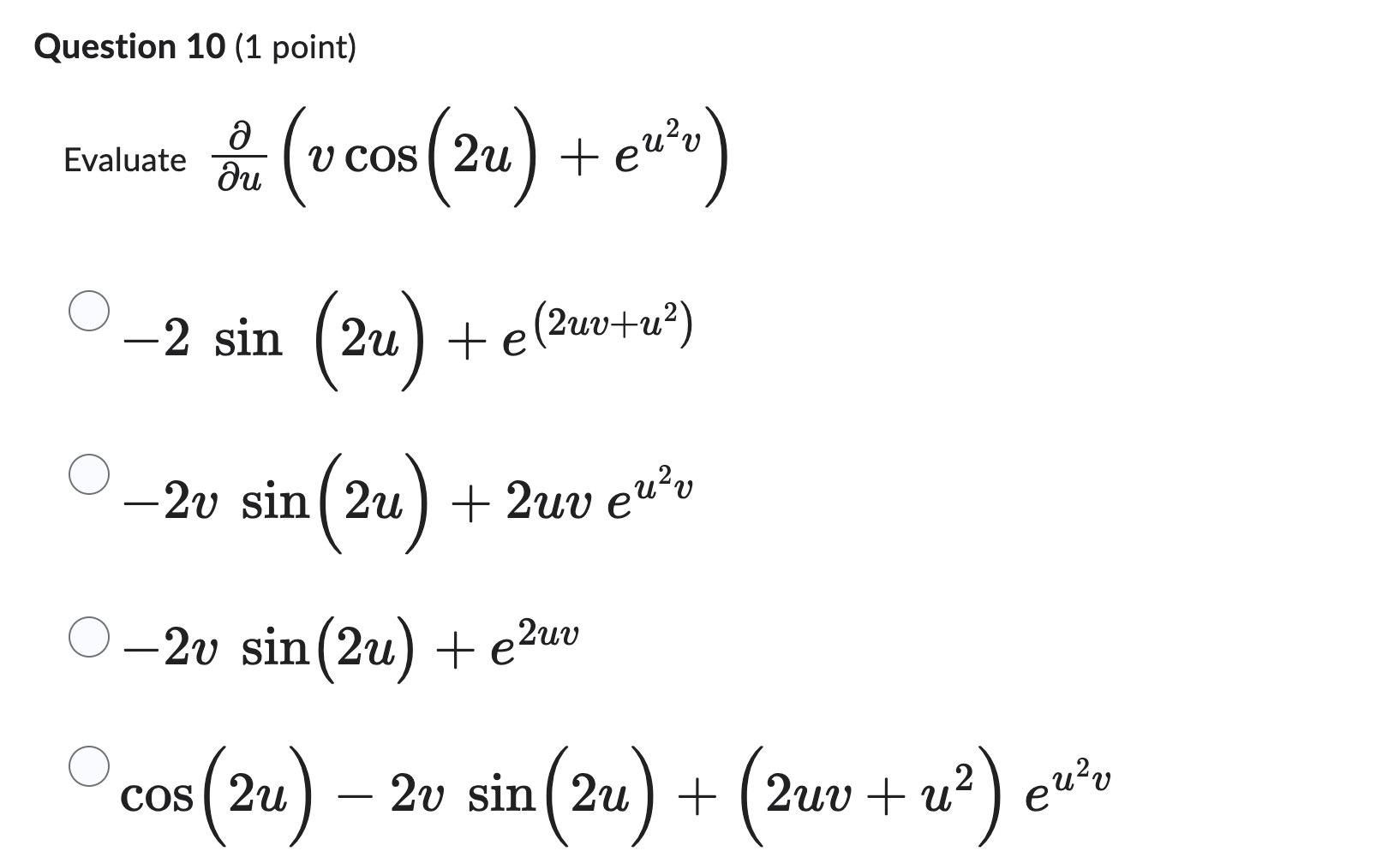 Solved code class="asciimath">Question 10 (1 ﻿point) | Chegg.com