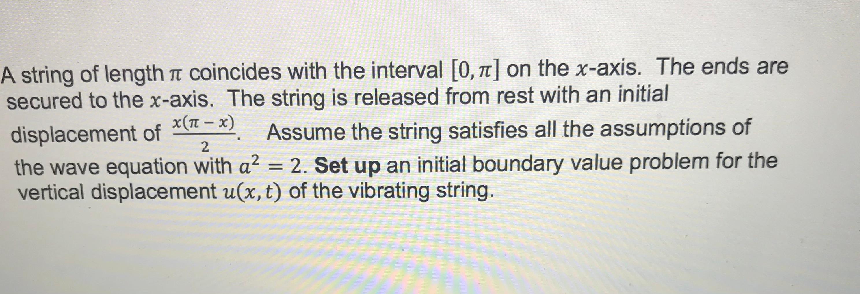 Solved A string of length a coincides with the interval | Chegg.com