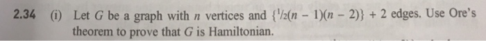 Solved 2.34 (i) Let G be a graph with n vertices and | Chegg.com