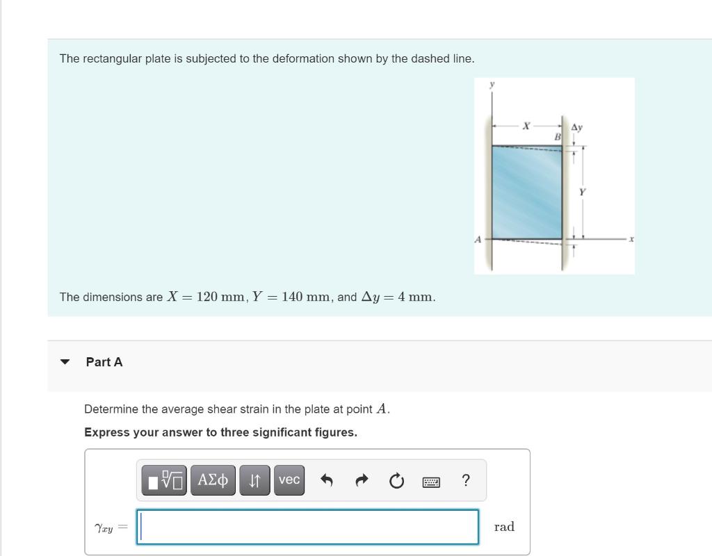 Solved The rectangular plate is subjected to the deformation | Chegg.com