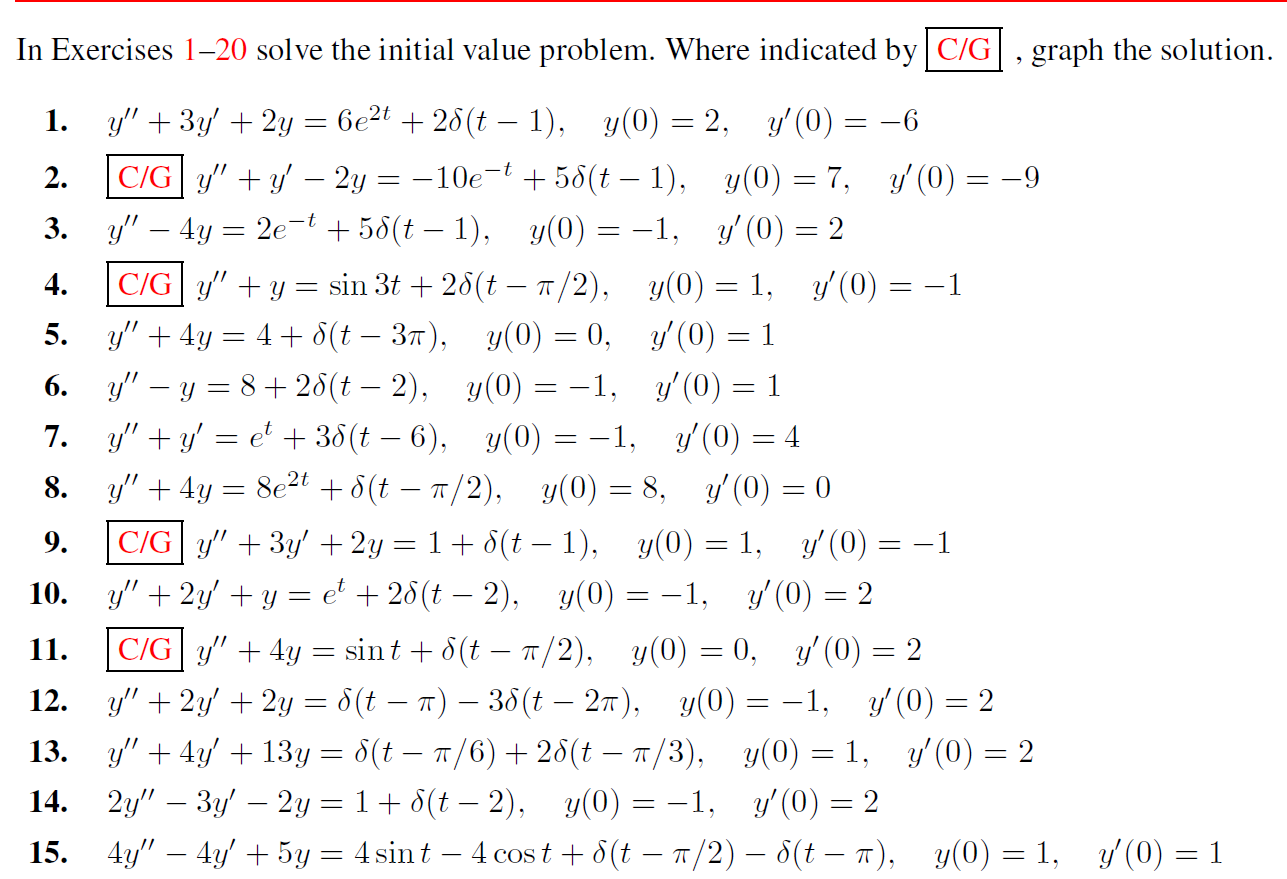 Solved In Exercises 1-20 solve the initial value problem. | Chegg.com
