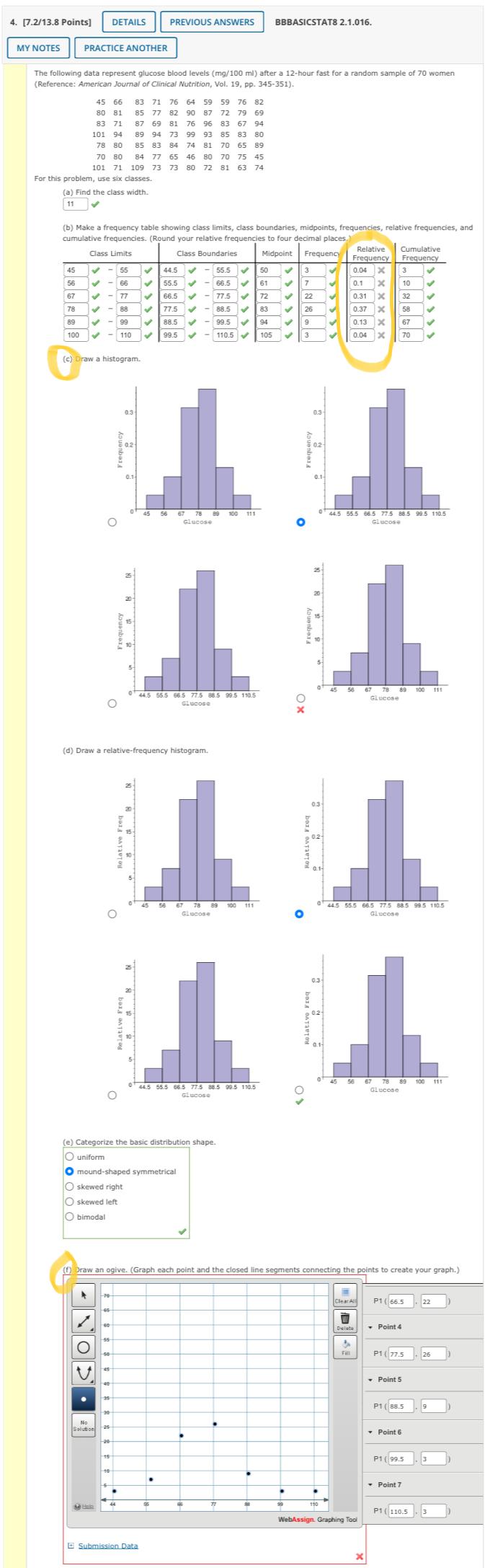 Solved (d) Draw a relative-frequency histogram. | Chegg.com