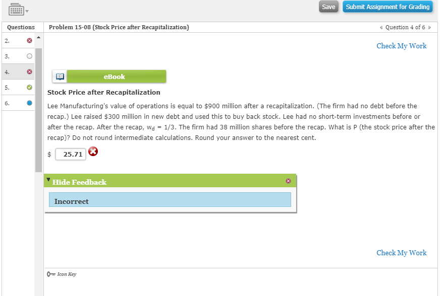 Solved Save Submit Assignment for Grading Questions Problem | Chegg.com
