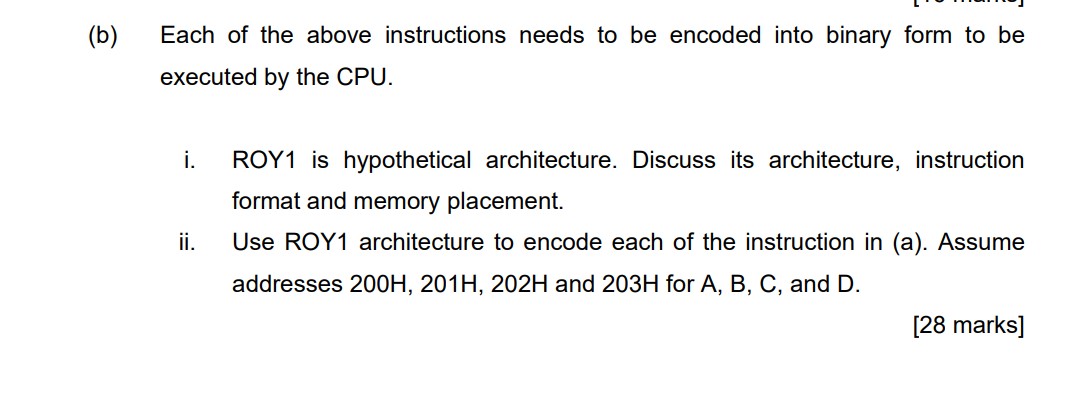 (b) Each of the above instructions needs to be | Chegg.com