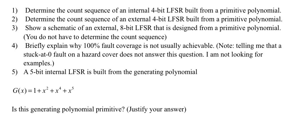 Solved 1) 2) 3) Determine the count sequence of an internal | Chegg.com