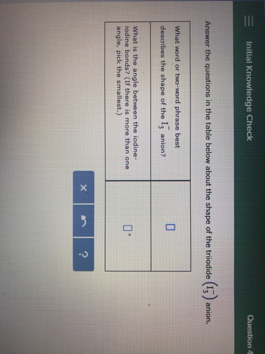 Solved 三 Initial Knowledge Check Question 4 Answer the | Chegg.com