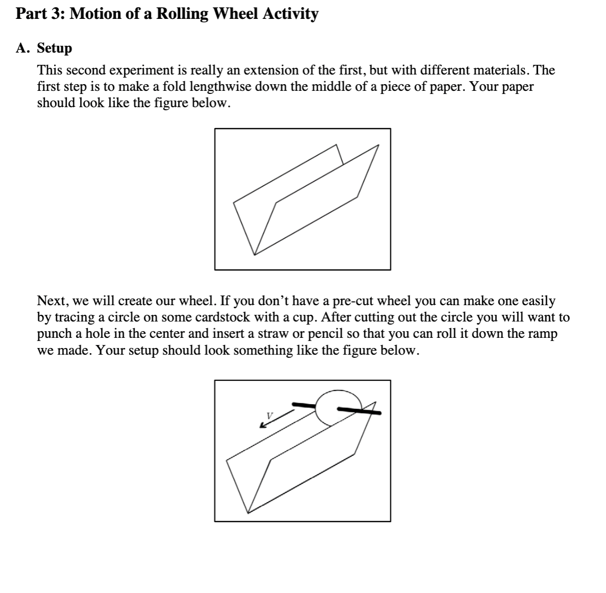 Part 3: Motion of a Rolling Wheel Activity A. Setup | Chegg.com