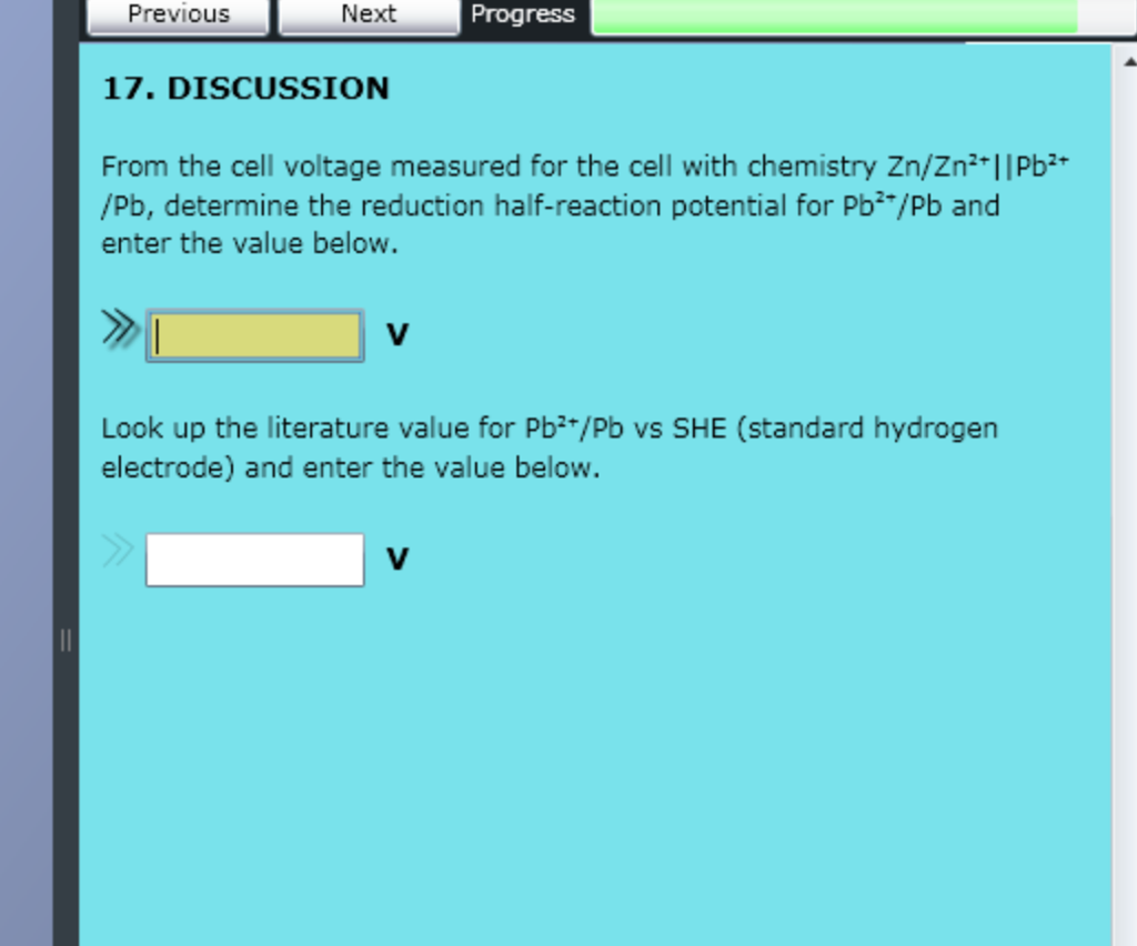 Solved Previous Next Progress 17. DISCUSSION From the cell | Chegg.com