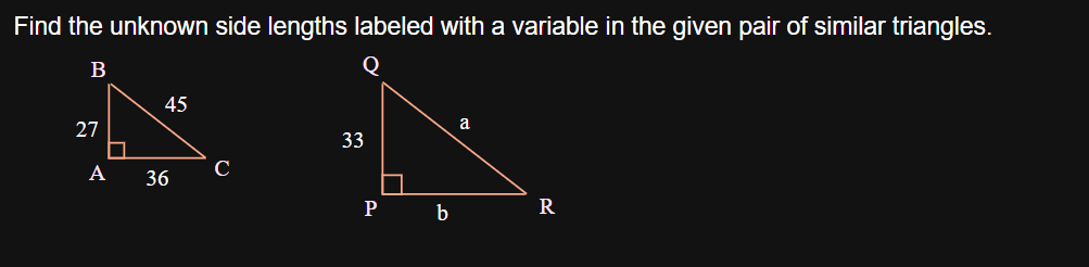 Solved Find the unknown side lengths labeled with a variable | Chegg.com