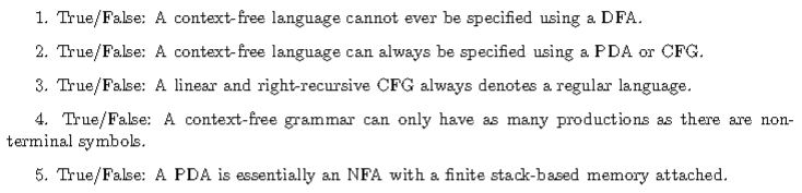 Solved 1. True/False: A context-free language cannot ever be | Chegg.com