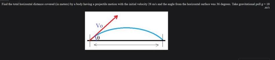 Solved Find the total horizontal distance covered (in | Chegg.com