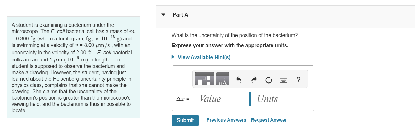 Solved A student is examining a bacterium under the | Chegg.com
