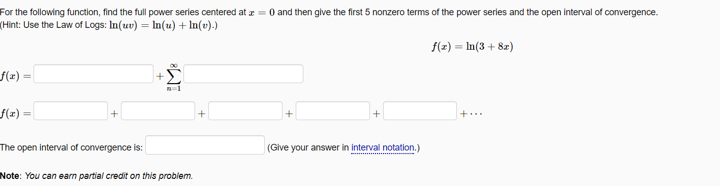 Solved For the following function, find the full power | Chegg.com