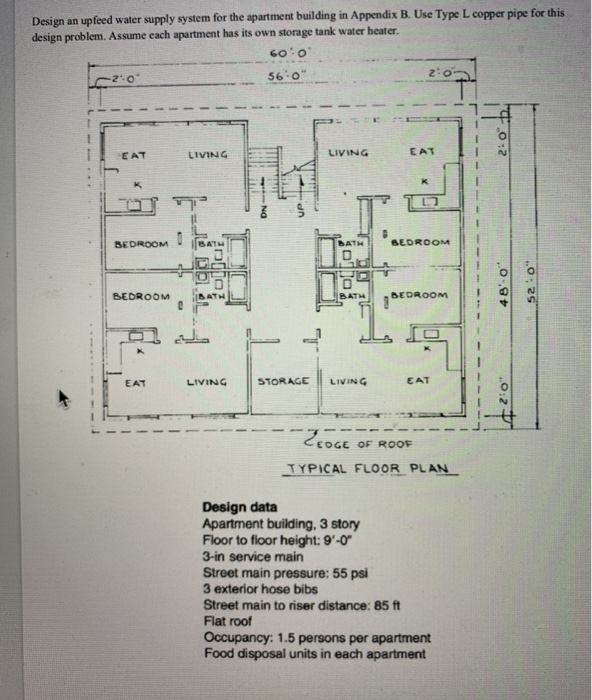 water supply system for the apartment building in | Chegg.com