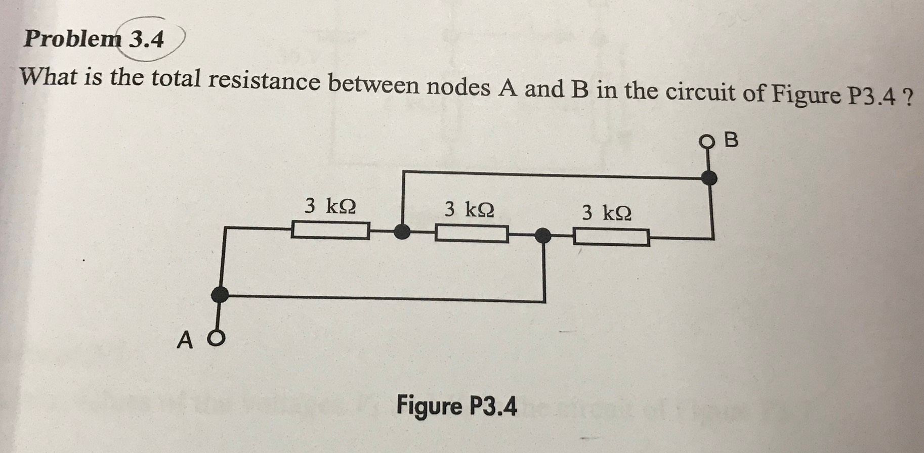 Solved Problem 3.4) What is the total resistance between | Chegg.com