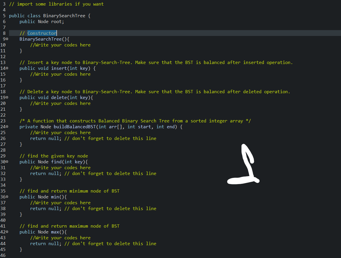Solved You need to develop a Balanced Binary Search Tree | Chegg.com