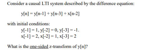 Solved Consider a causal LTI system described by the | Chegg.com