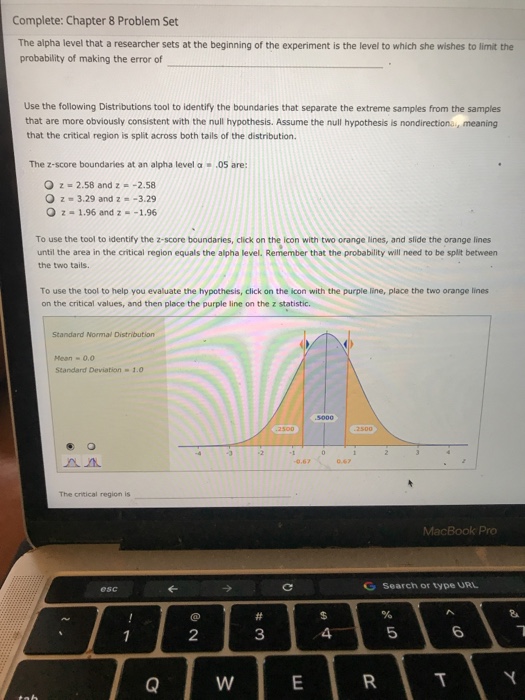 Solved Complete: Chapter 8 Problem Set The alpha level that | Chegg.com