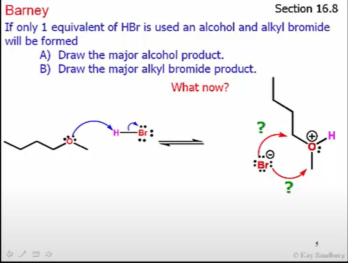 Solved Barney Section 16.8 If only 1 equivalent of HBr is | Chegg.com