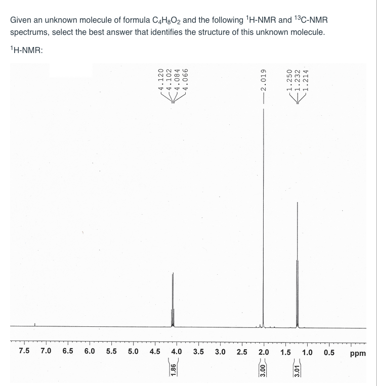 Solved Given an unknown molecule of formula C4H2O2 and the | Chegg.com