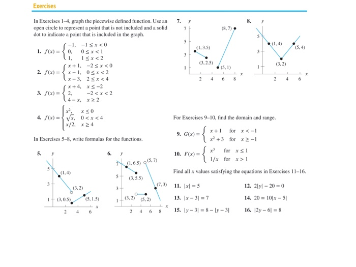 Solved Exercises In Exercises 1-4, graph the piecewise | Chegg.com