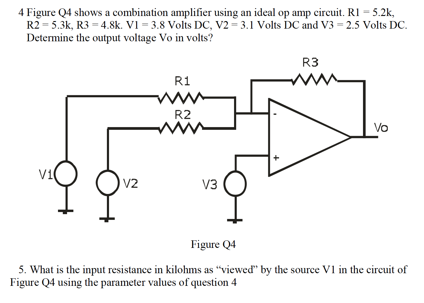 Solved 4 Figure Q4 shows a combination amplifier using an | Chegg.com