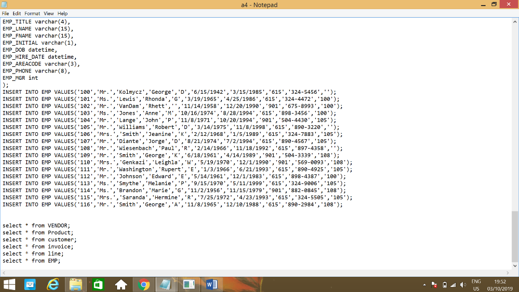 Solved a4 - Notepad - OX File Edit Format View Help | Chegg.com