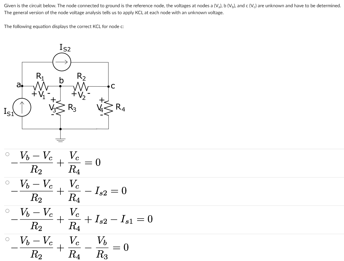 Solved Given is the circuit below. The node connected to | Chegg.com