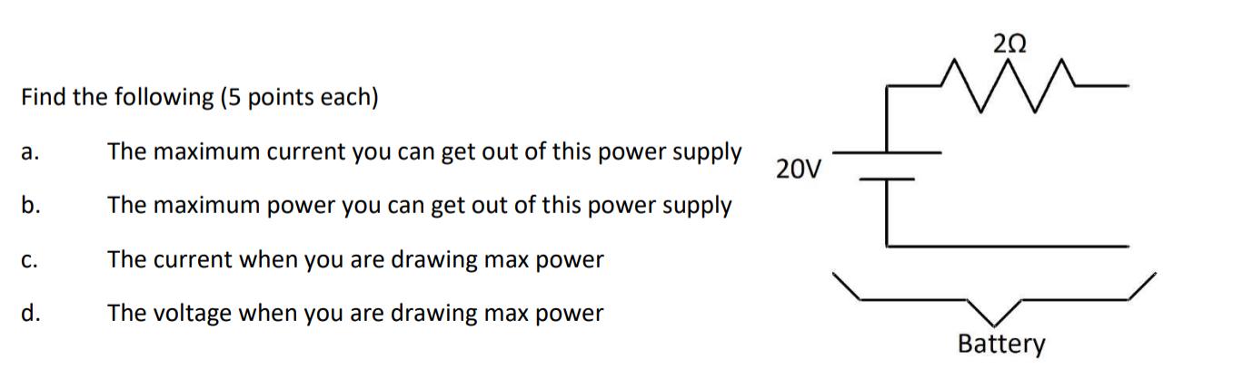 Solved Find the following (5 points each) a. The maximum | Chegg.com