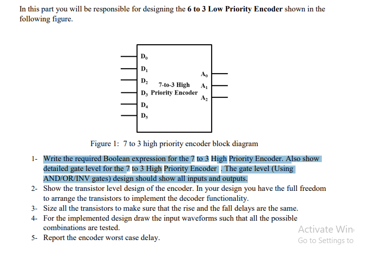 Solved In this part you will be responsible for designing | Chegg.com