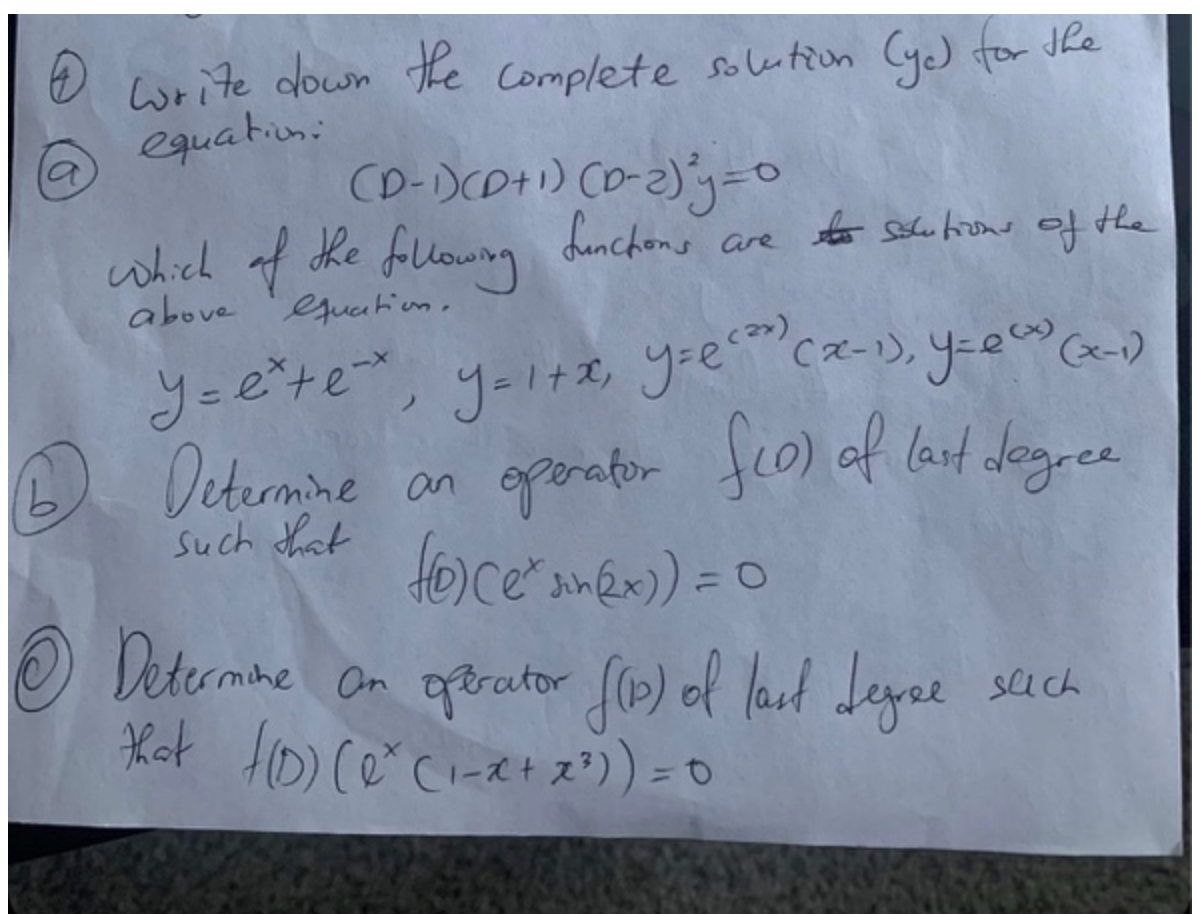 Solved equation: 6 write down the complete solution Cyc) for | Chegg.com