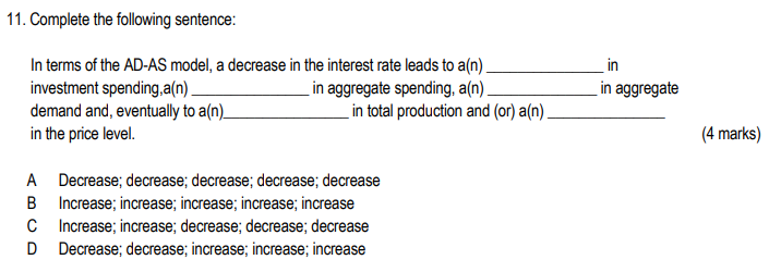 Solved 11. Complete the following sentence: in in aggregate | Chegg.com