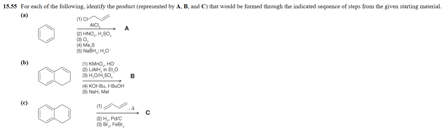 Solved 15.55 For each of the following, identify the product | Chegg.com