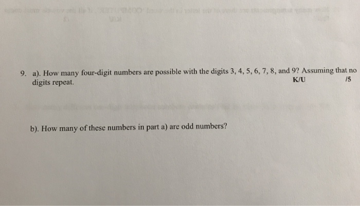 Solved How many four-digit numbers are possible with the | Chegg.com